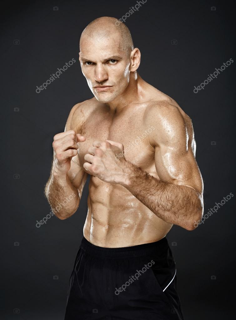 Kickboxer in guard stance — Stock Photo © Xalanx #81442340
