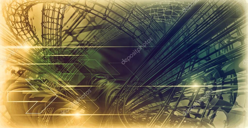 3D rendering, futuristic background for banner — Stock Photo ...