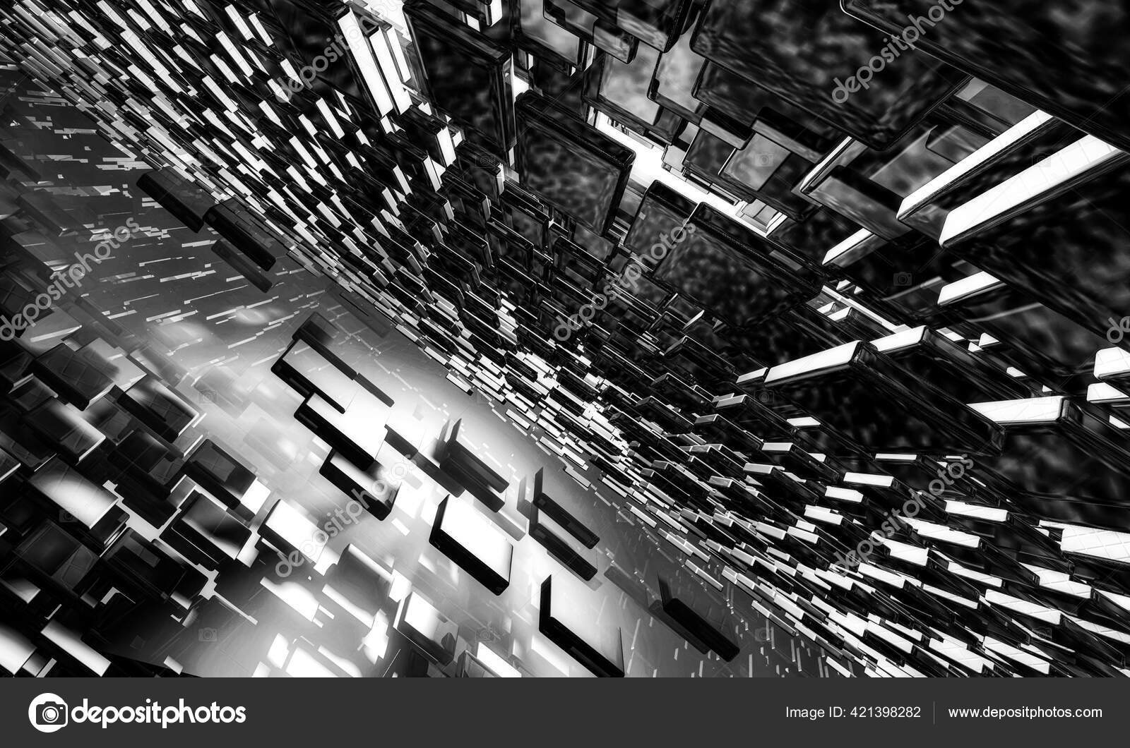 Rendering Abstract Digital Technology Background — Stock Photo ...