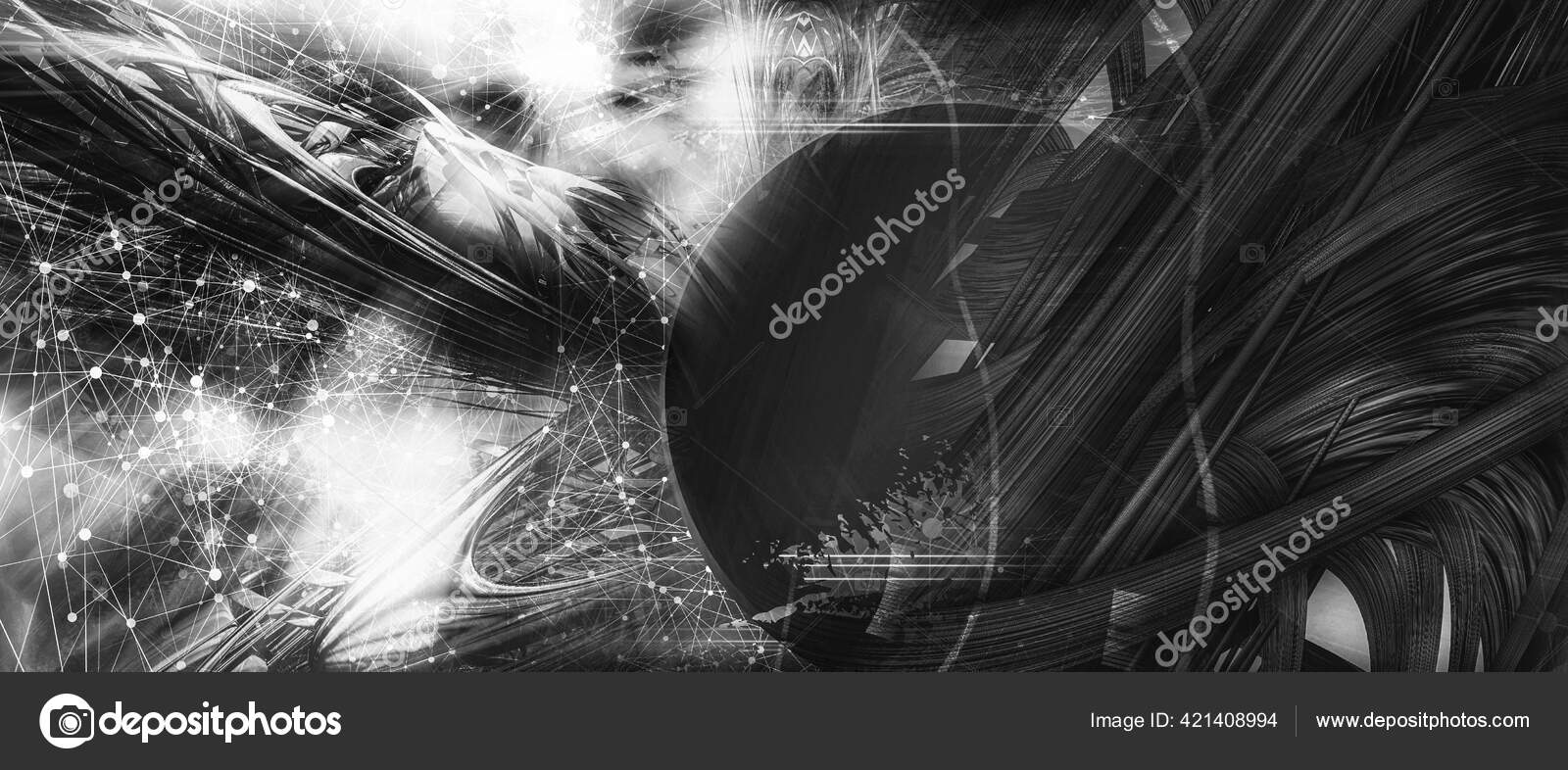 Rendering Abstract Digital Technology Background — Stock Photo ...