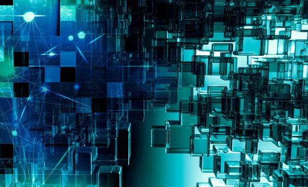 3D illustration of abstract technology digital hi tech concept ready ...