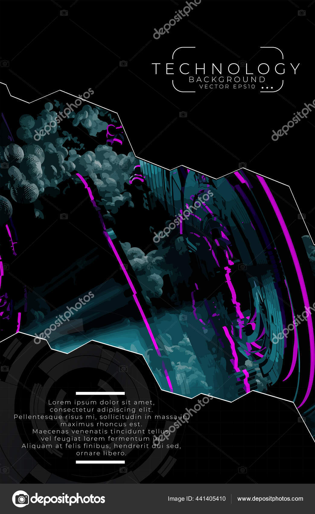Abstract Technology Concept Background Ready Presentation Vector ...