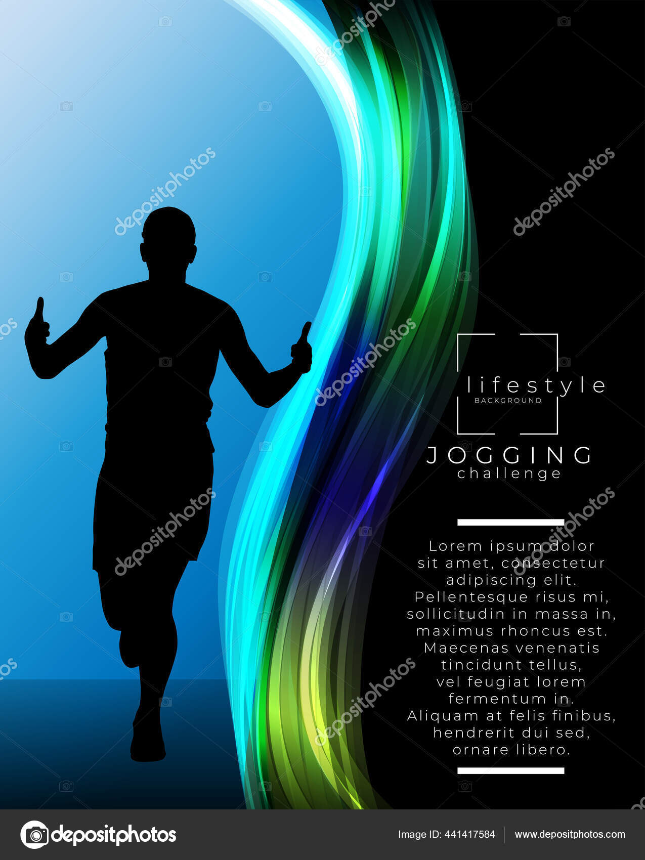Running Man Sport Background Ready Poster Banner Vector Stock Vector ...