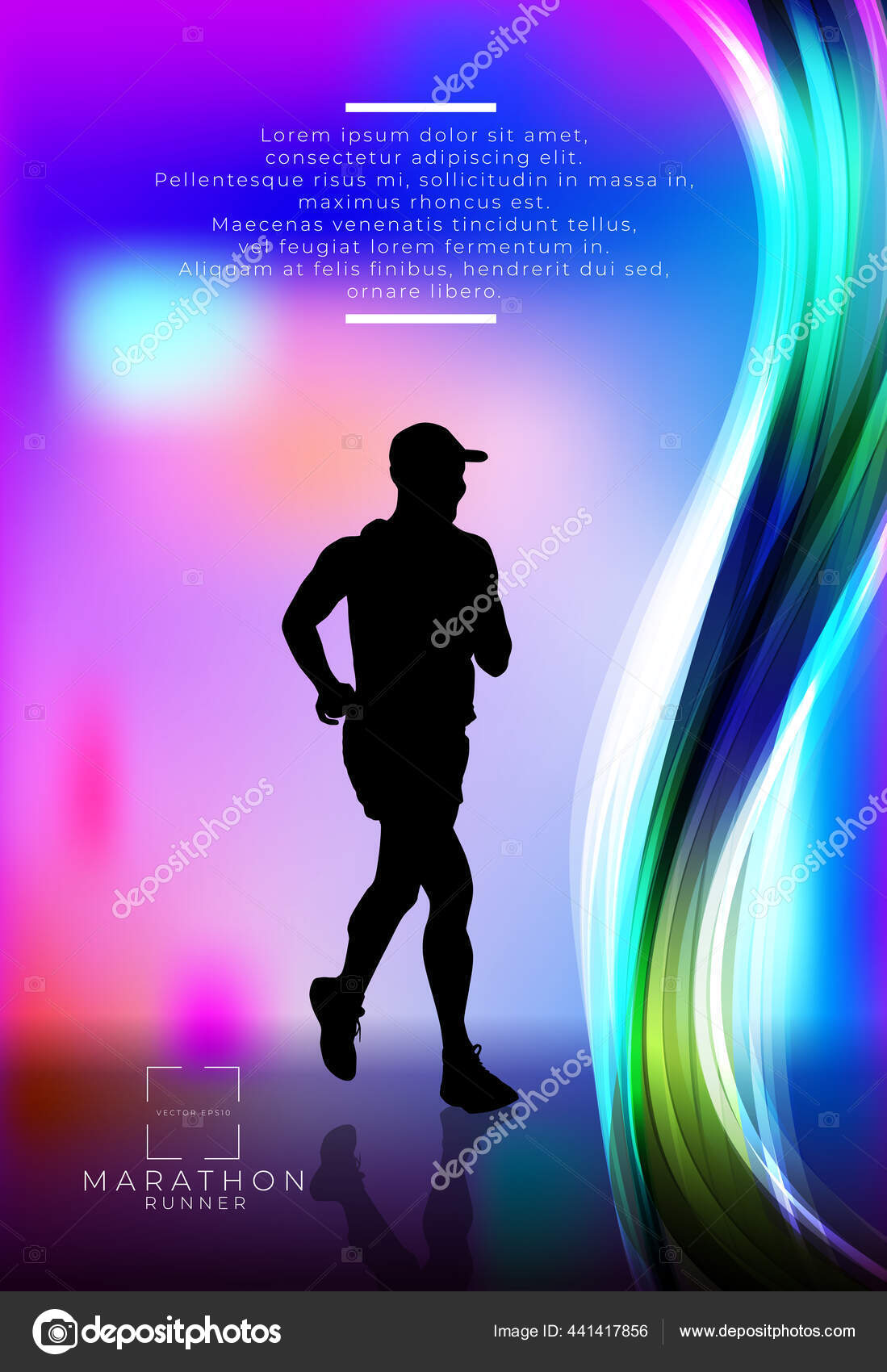 Running Man Sport Background Ready Poster Banner Vector Stock Vector ...