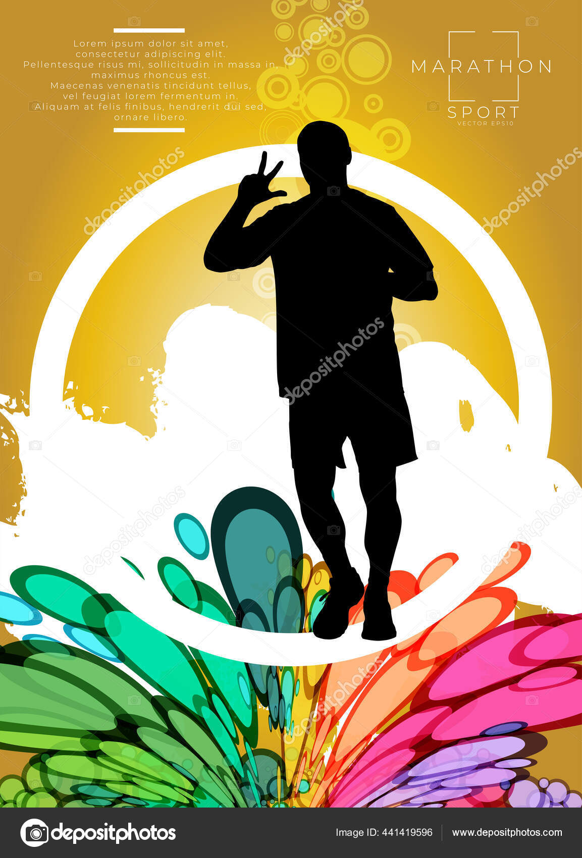 Running Man Sport Background Ready Poster Banner Vector Stock Vector ...