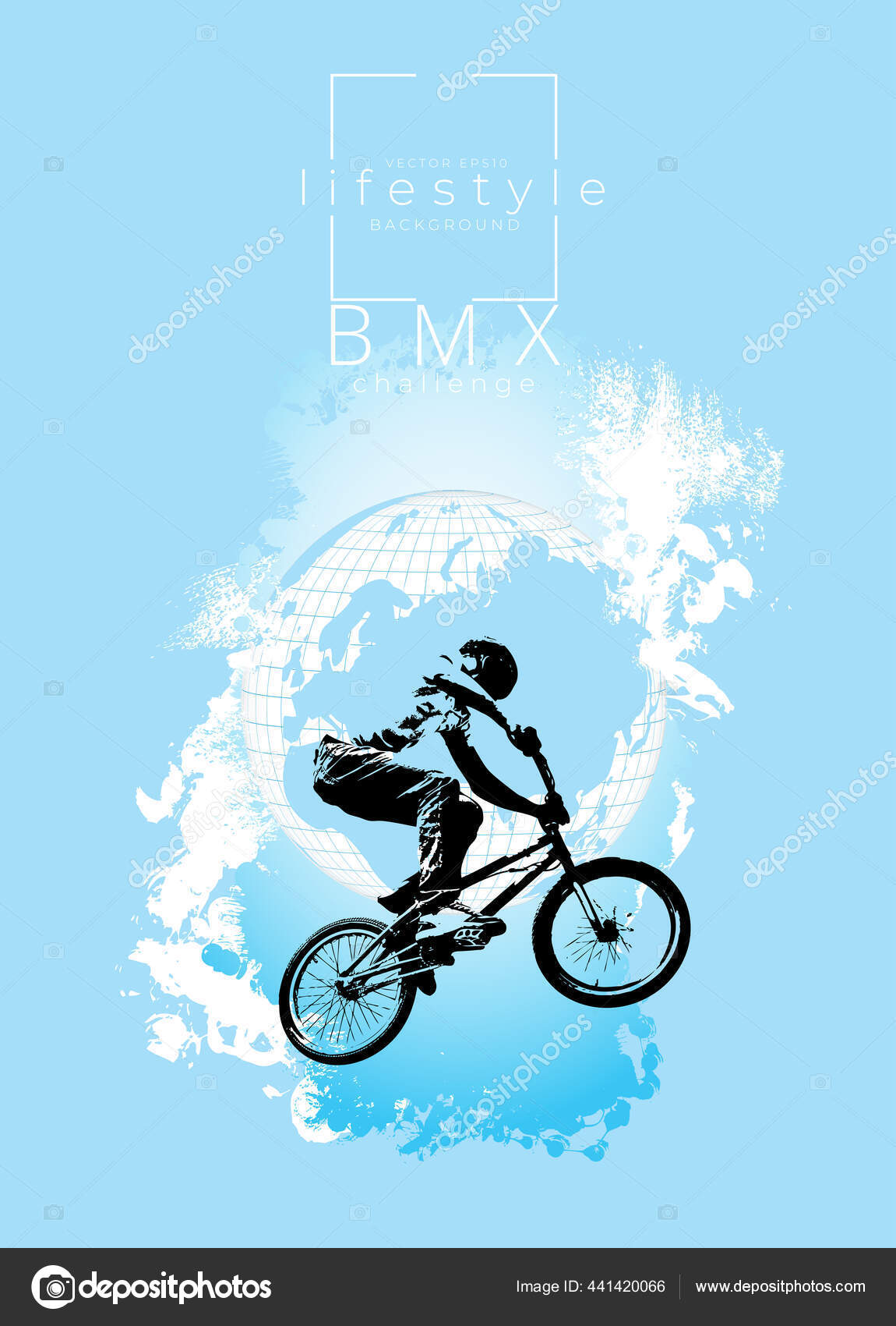 Active Man Bmx Rider Abstract Sport Background Vector Stock Vector ...