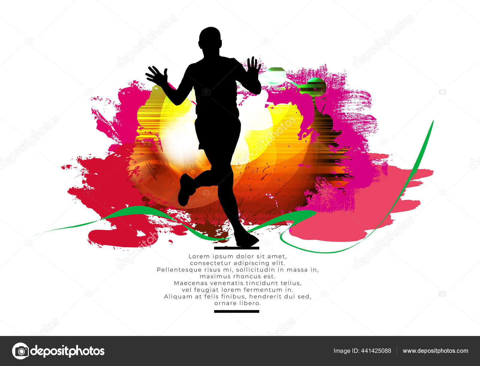 Active Man Running Man Abstract Sport Landscape Background Vector Stock ...