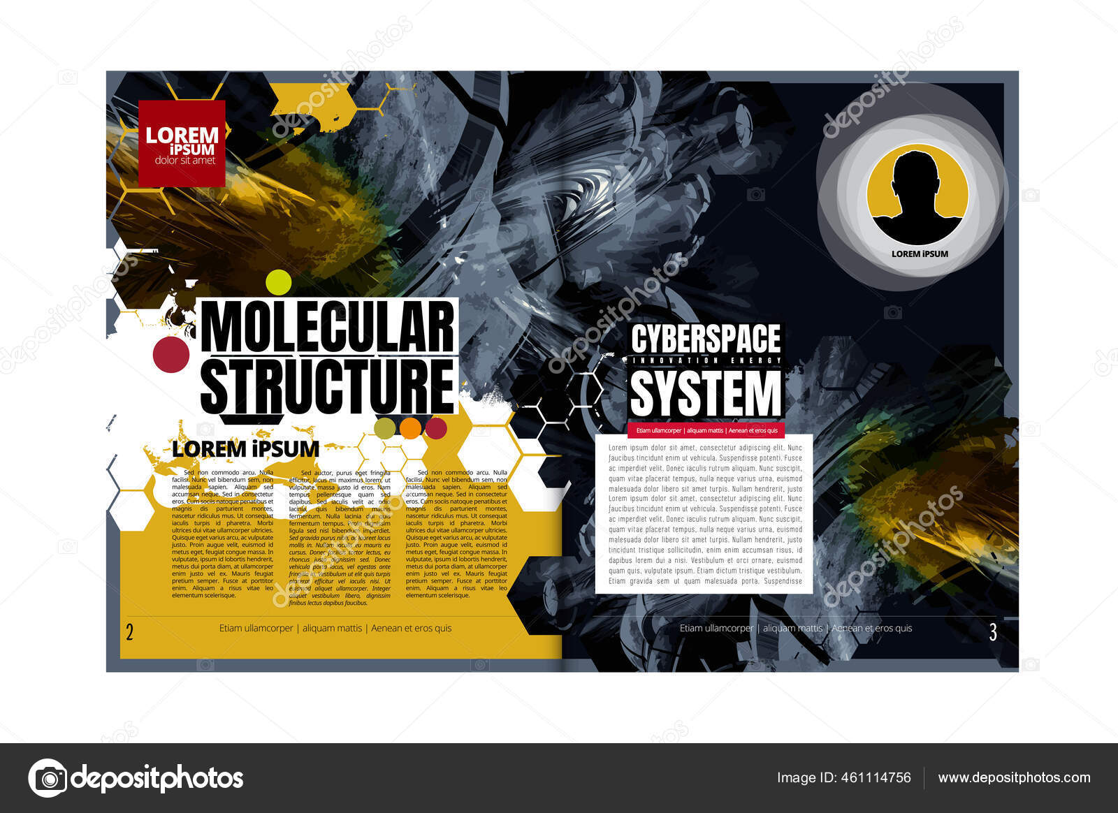 Plantilla Diseño Vectorial Listo Para Uso Para Folleto Informe Anual ...