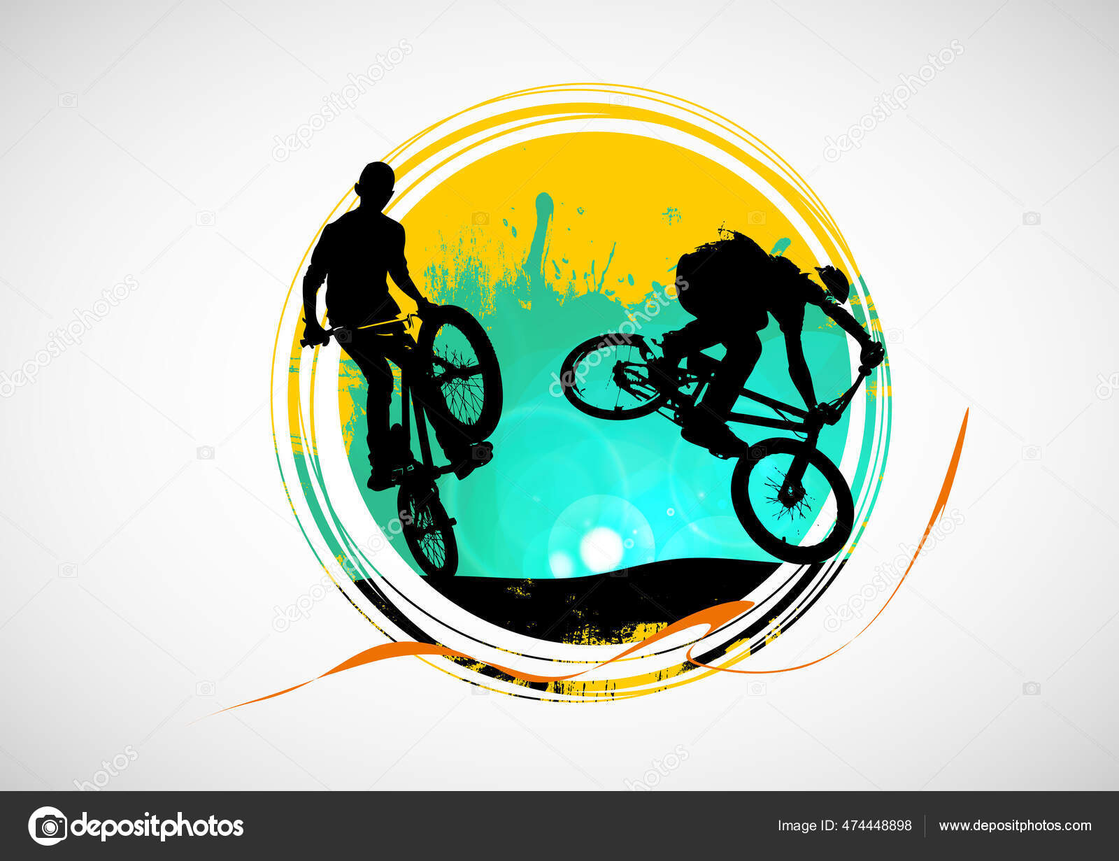 Bmx Rider Abstract Background Sport Vector Stock Vector Image by ...