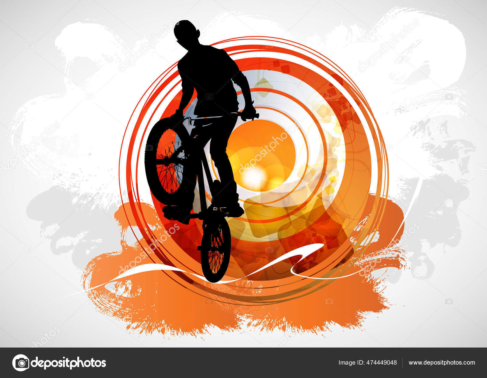 Bmx Rider Abstract Background Sport Vector Stock Vector by ©zeber2010 ...