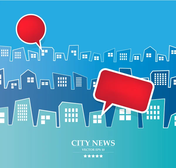 City talks, buildings and speech bubbles — Stock Vector © marish #11465233