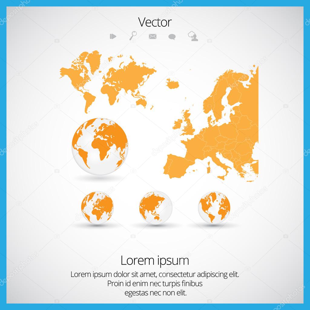 Mapa mundial Vector de stock #66264365 de ©zeber2010