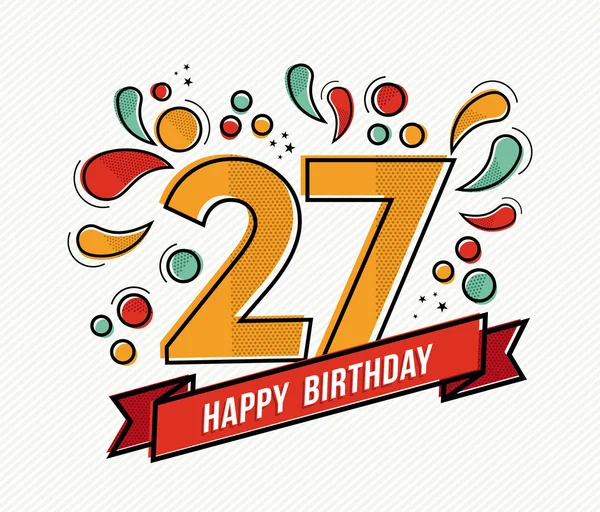 27 jaar verjaardag Stockvectors, rechtenvrije 27 jaar verjaardag ...