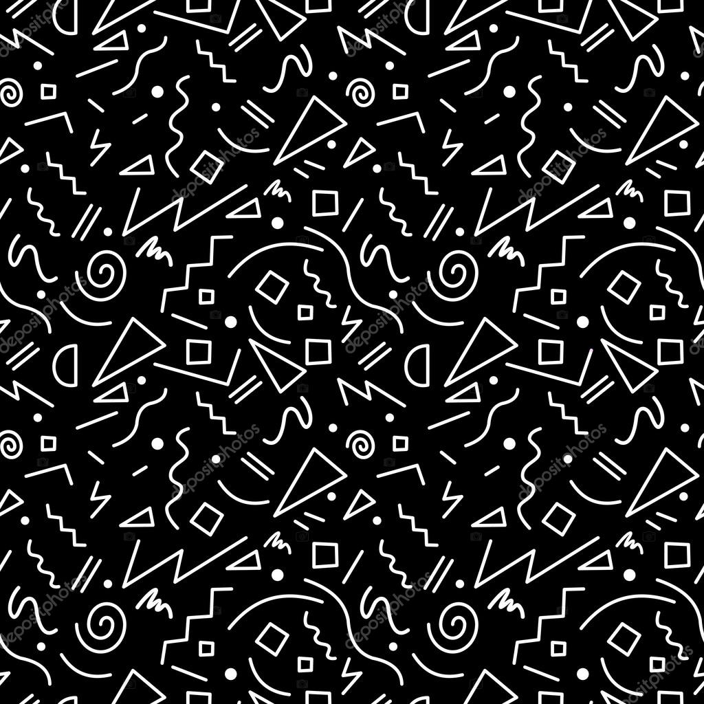 Seamless pattern in black and white 80s style Stock Vector by ©cienpies ...