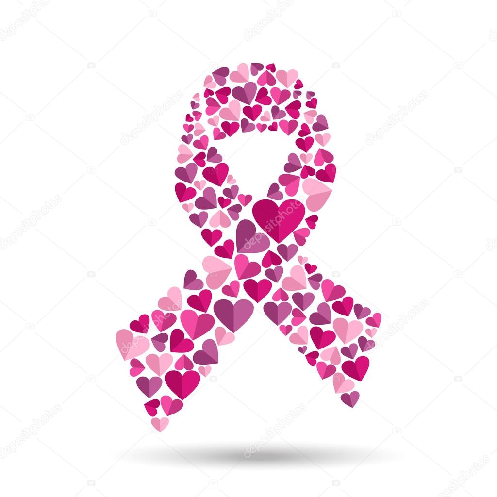 Pink Ribbon Design With Heart For Breast Cancer Stock Vector Image By