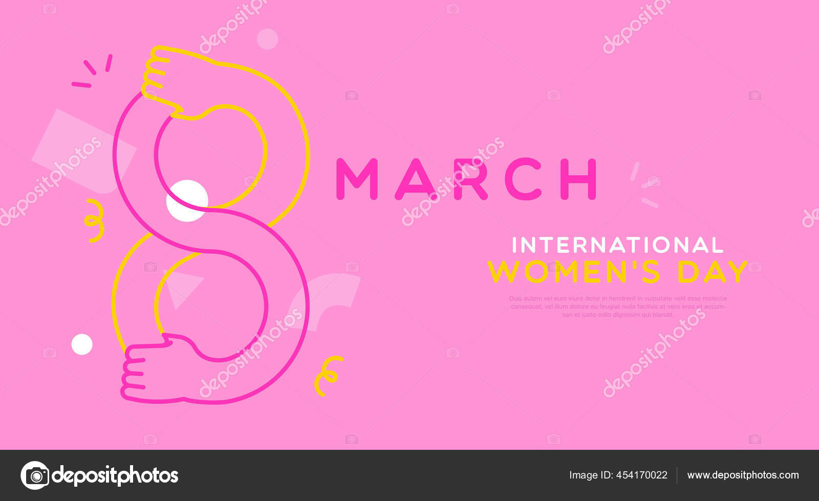 International Women's Day Web Template Illustration March Number Sign ...