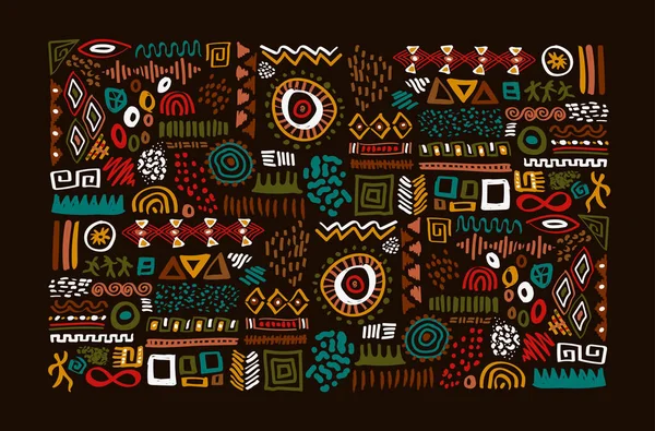 Abstract African Art Style Seamless Pattern Hand Drawn Tribal ...