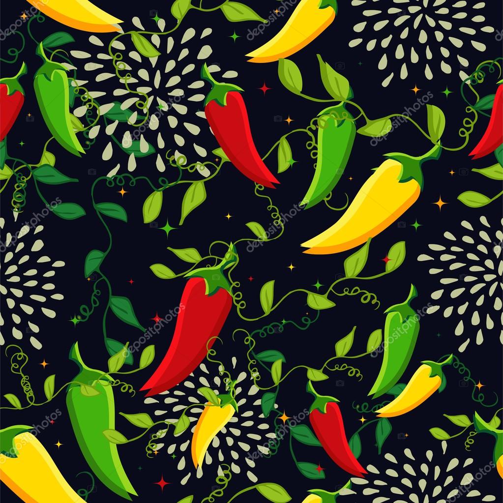 Mexican chili seamless pattern Stock Vector Image by ©cienpies #67075181