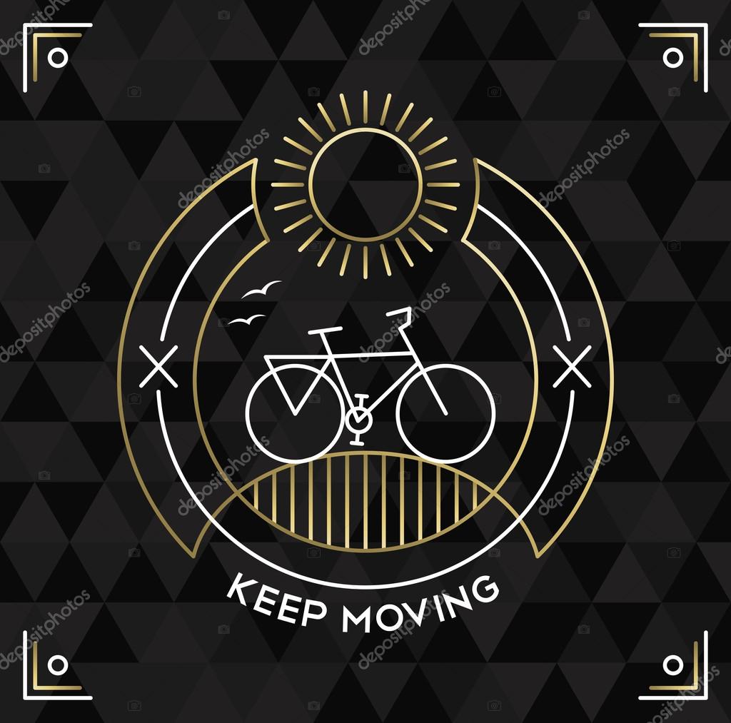 Bike concept bicycle line art outline gold stockvector door ©cienpies ...
