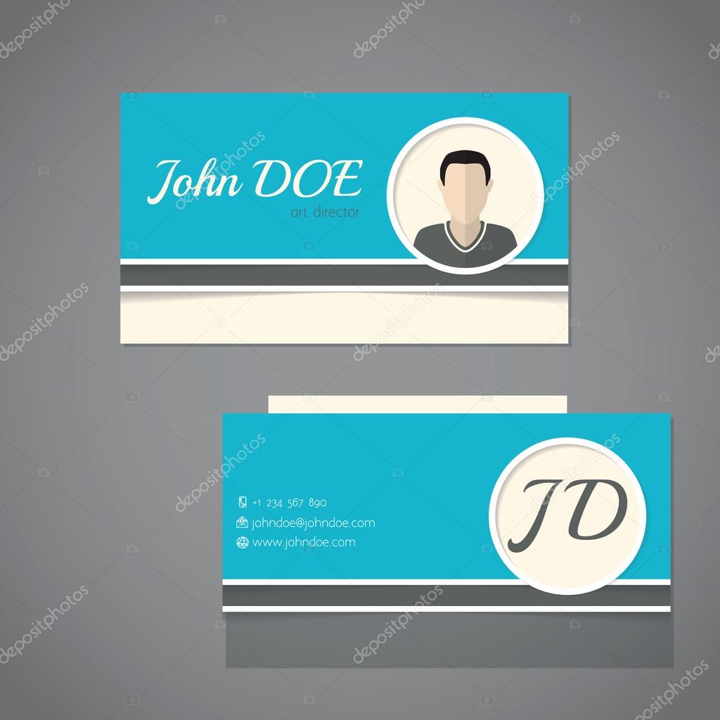 Business card design with front and back side Stock Vector Image by ...