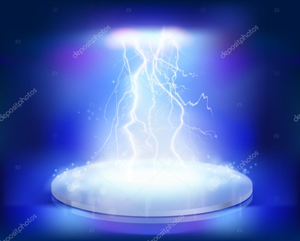 Electrical explosion on the stage. Vector illustration. Stock Vector ...