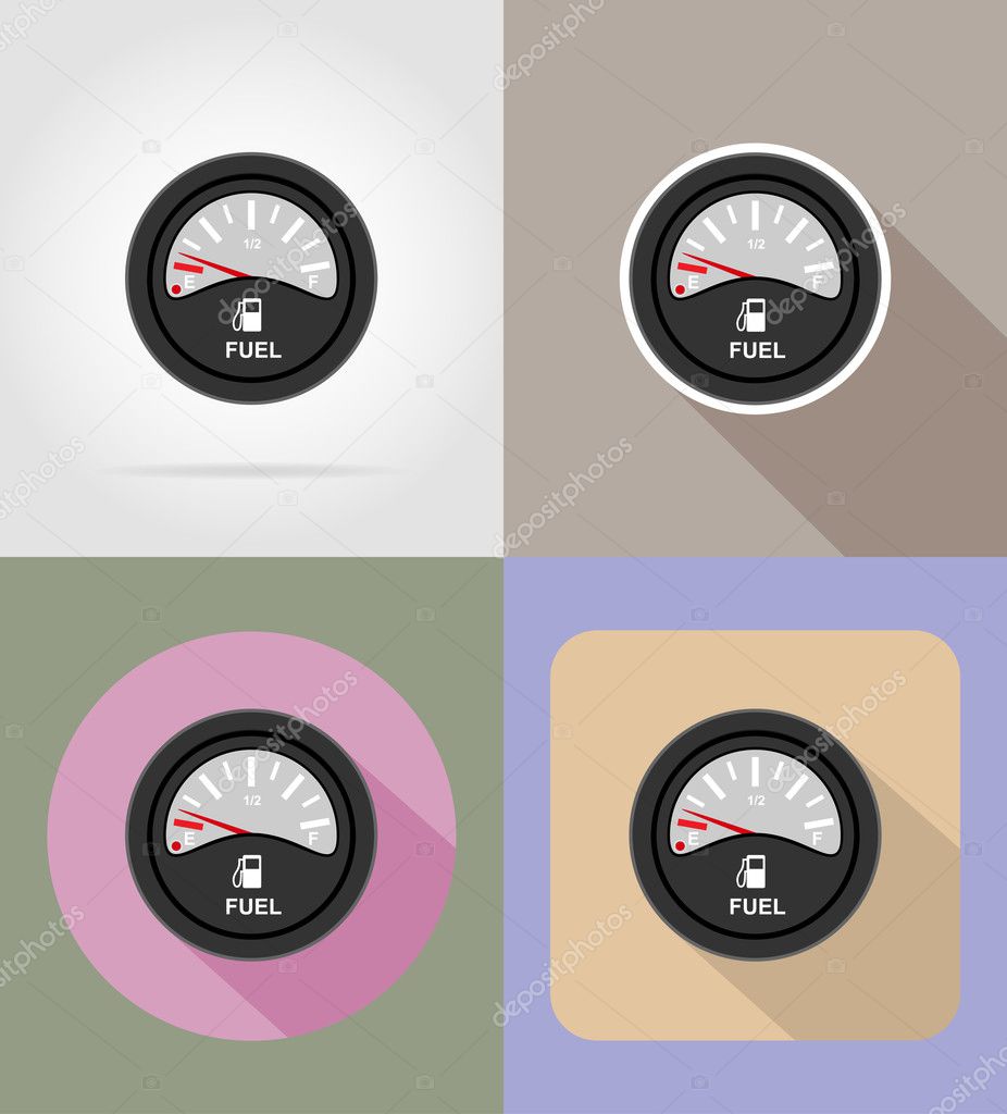Fuel level indicator flat icons vector illustration Stock Vector by ...