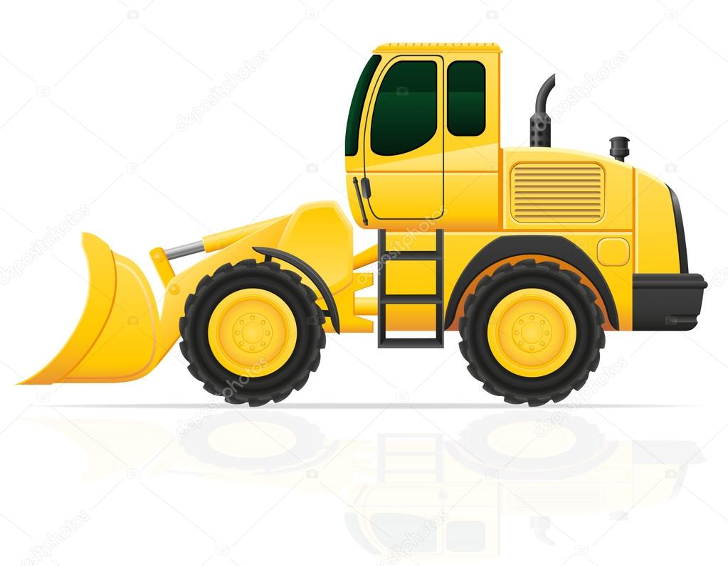 bulldozer para ilustración de vectores de obras de carretera 2024