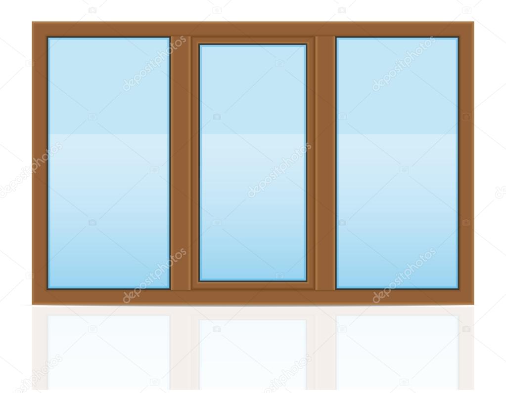 Brown plastic transparent window view outdoors vector illustrati Stock ...