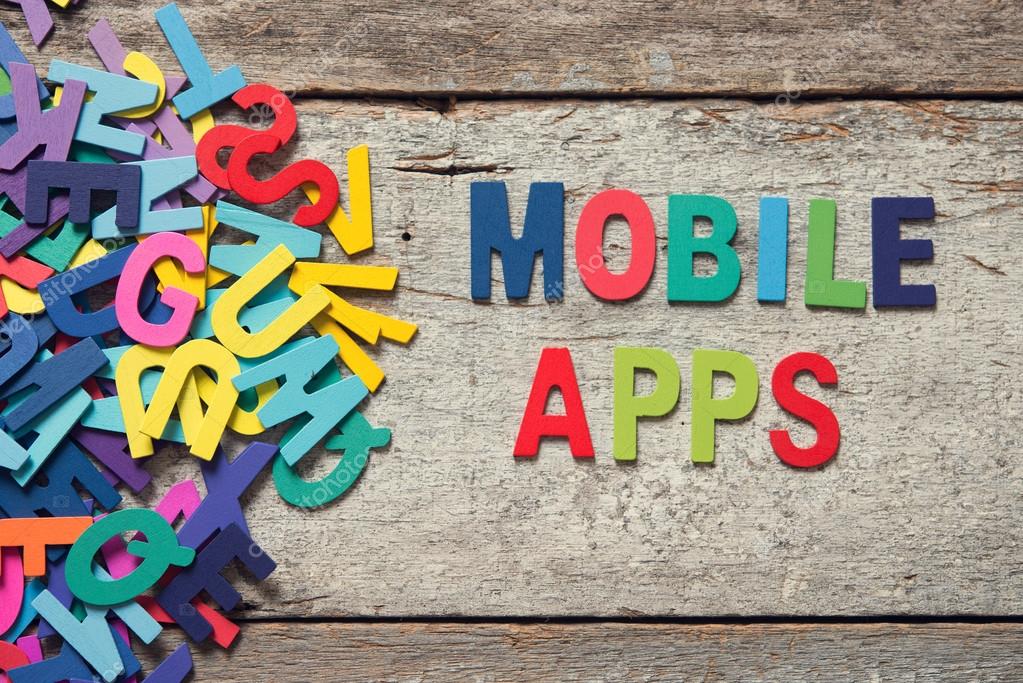 The colorful words "MOBILE APPS" Stock Photo by ©szefei 73645133