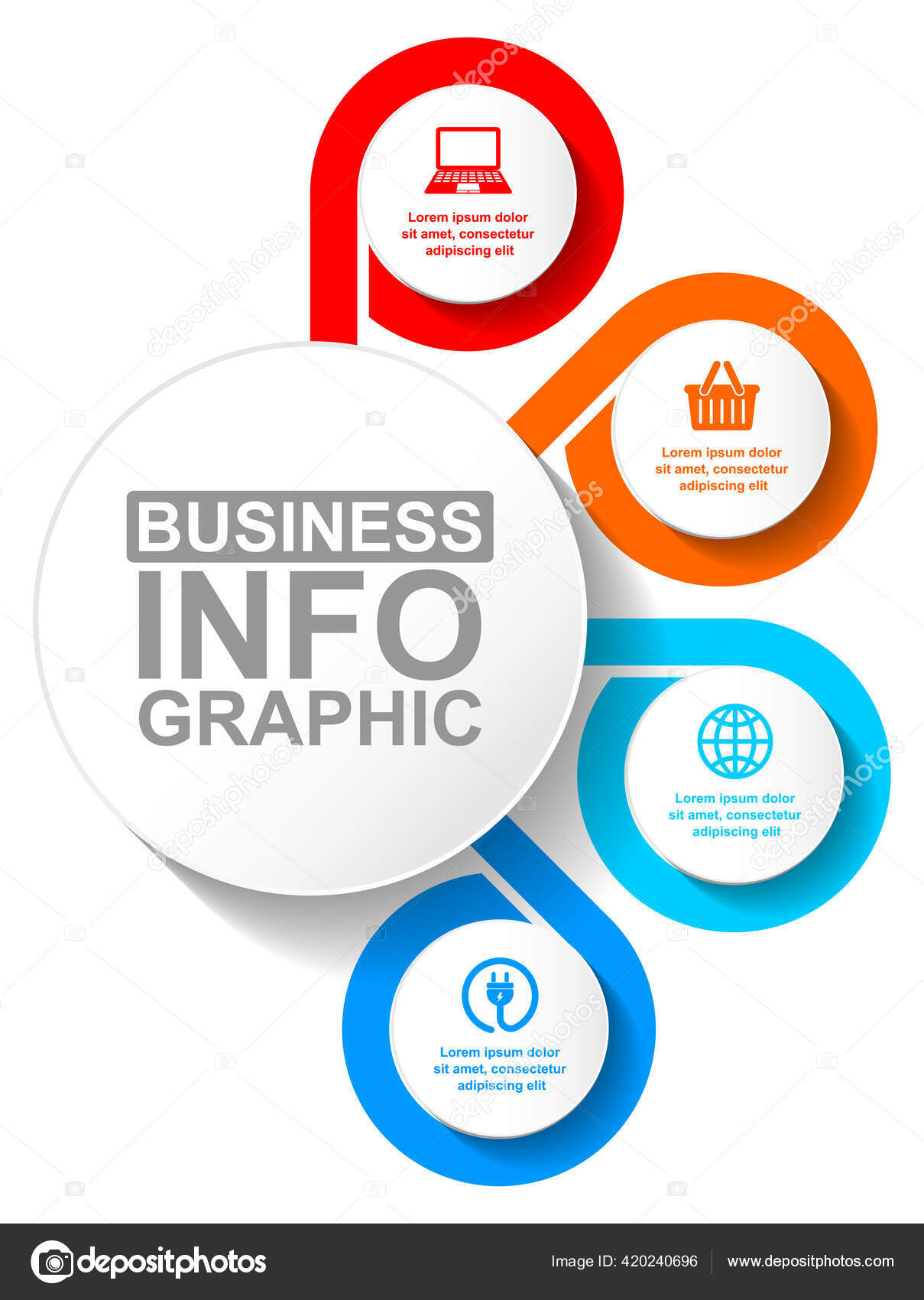 Modern Design Business Infographic Vector Template Internet ...