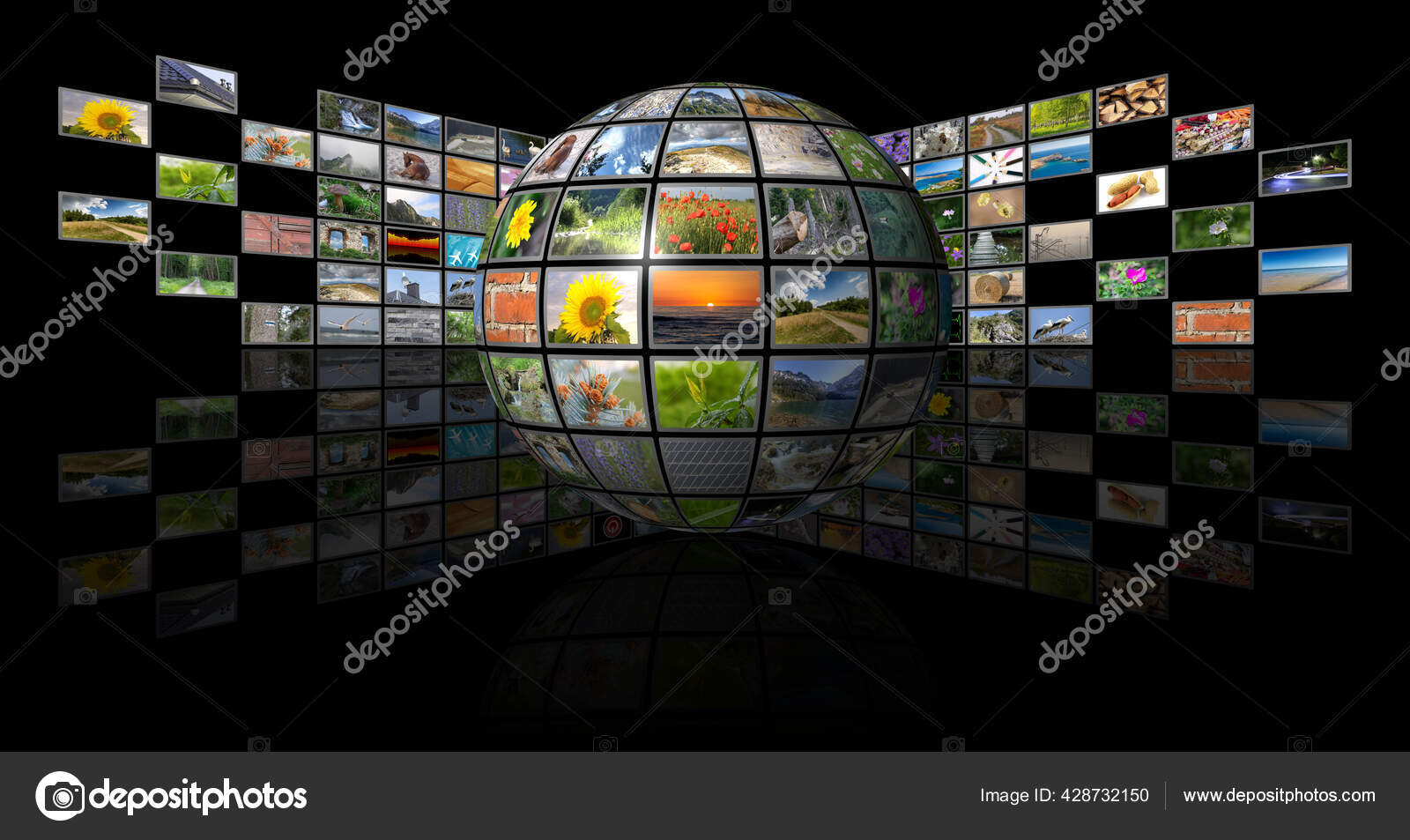 Multimedia Sphere News Concept Illustration Stock Photo by ©alexwhite ...