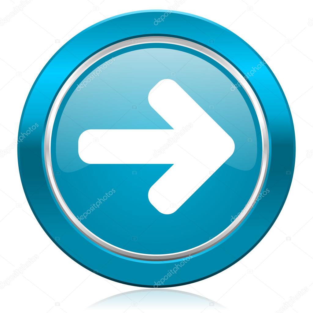 Signo de flecha flecha derecha azul icono — Fotos de Stock #62939411