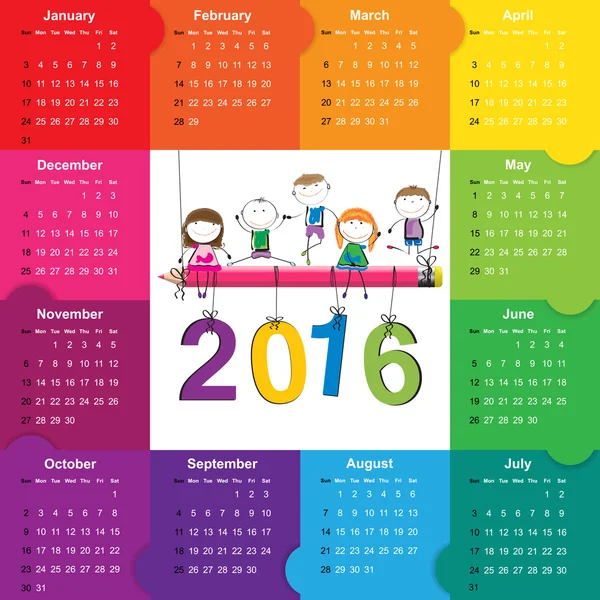 Calendar 2016 Stock Vector Image by ©justaa #71499571