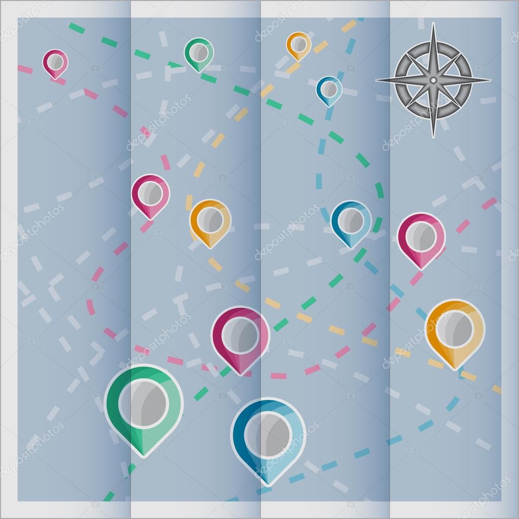 Navigation map with pins Stock Vector by ©ngaga35 114744410