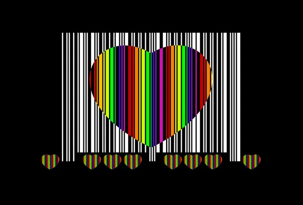Colorful heart bar code, Royalty-free Colorful heart bar code Vector ...