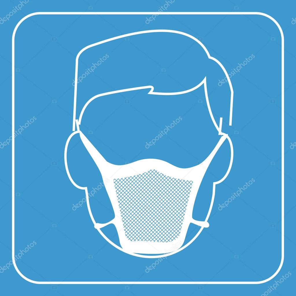 Hospital mask - safety equipment symbol Stock Vector by ©ngaga35 116550344
