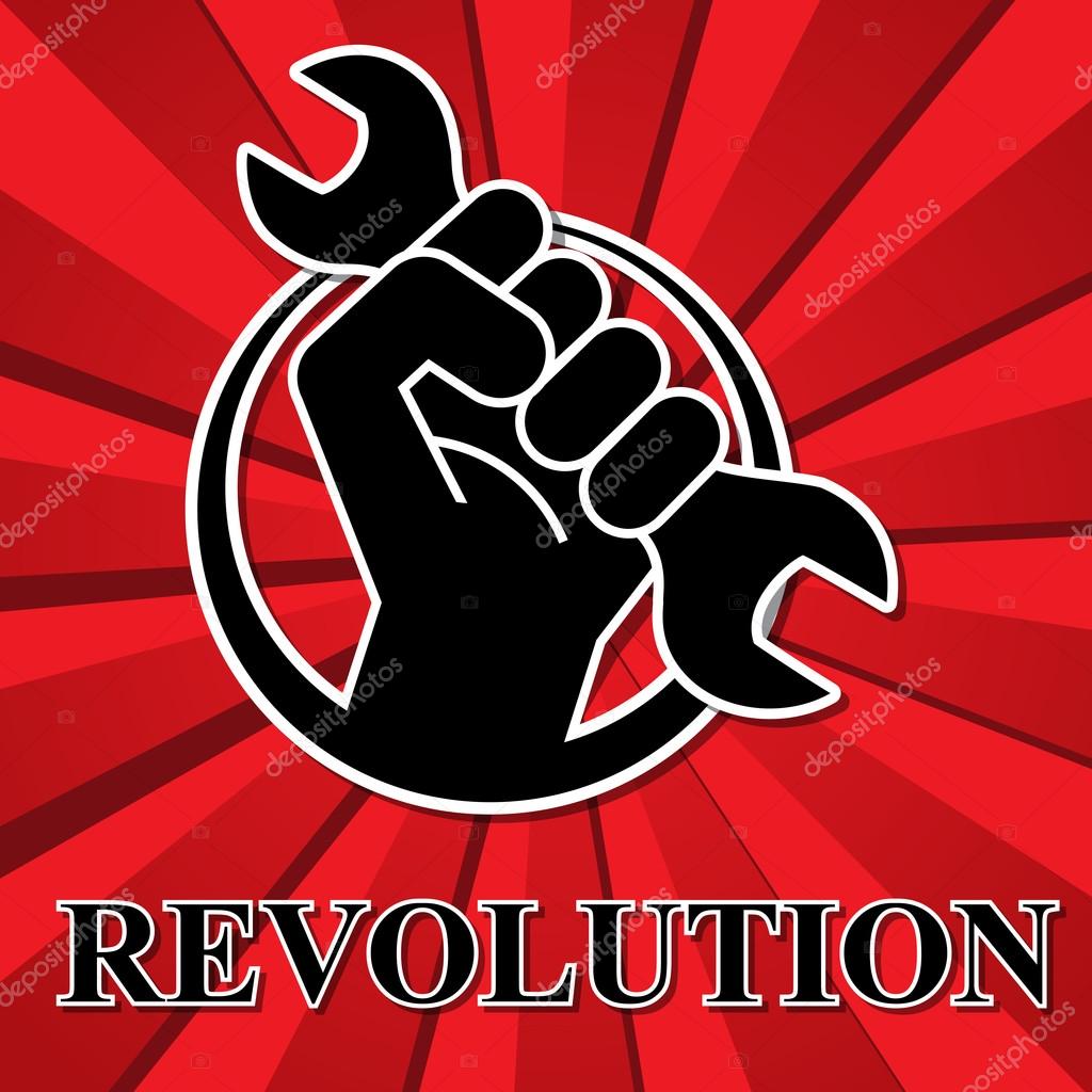 Fist revolution symbol with wrench Stock Vector Image by ©ngaga35 #74723809