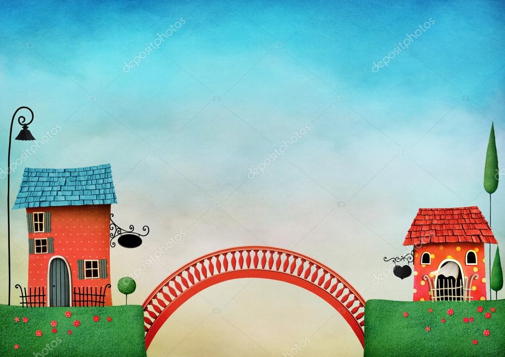 Two houses and bridge Stock Photo by ©AnnMei 79598516