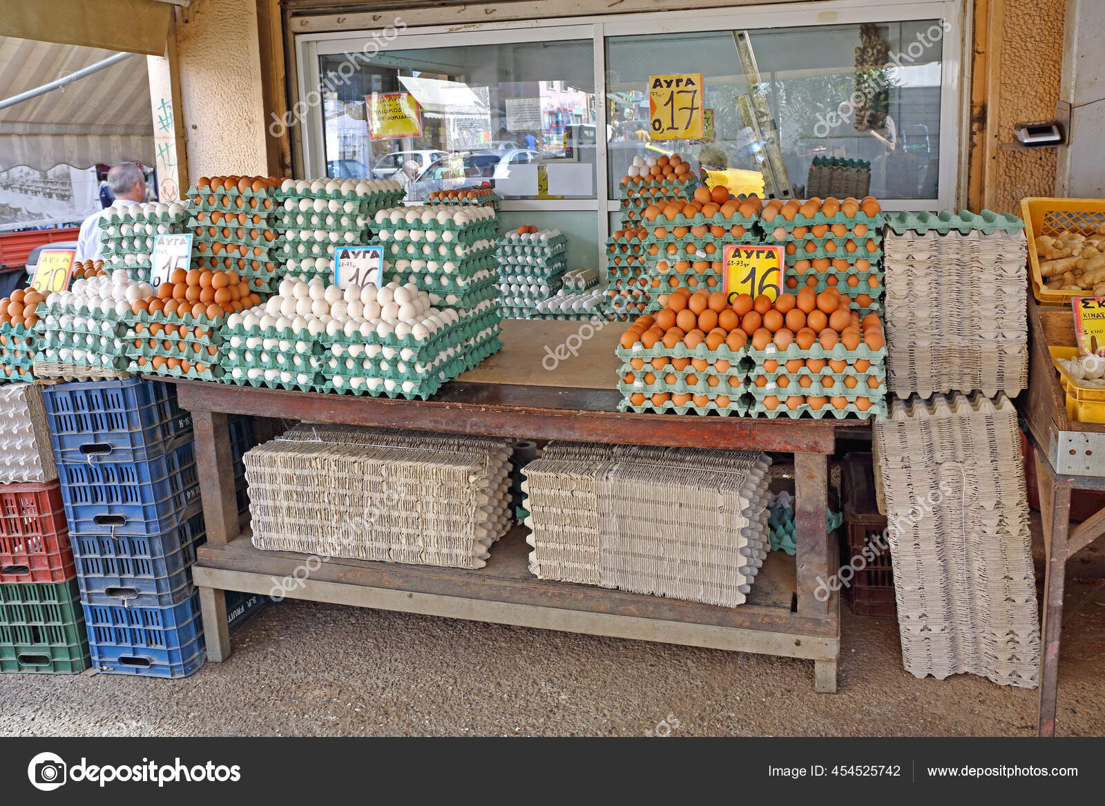 Athens Greece May 2015 Fresh Eggs Shop Central Market Athens – Stock ...