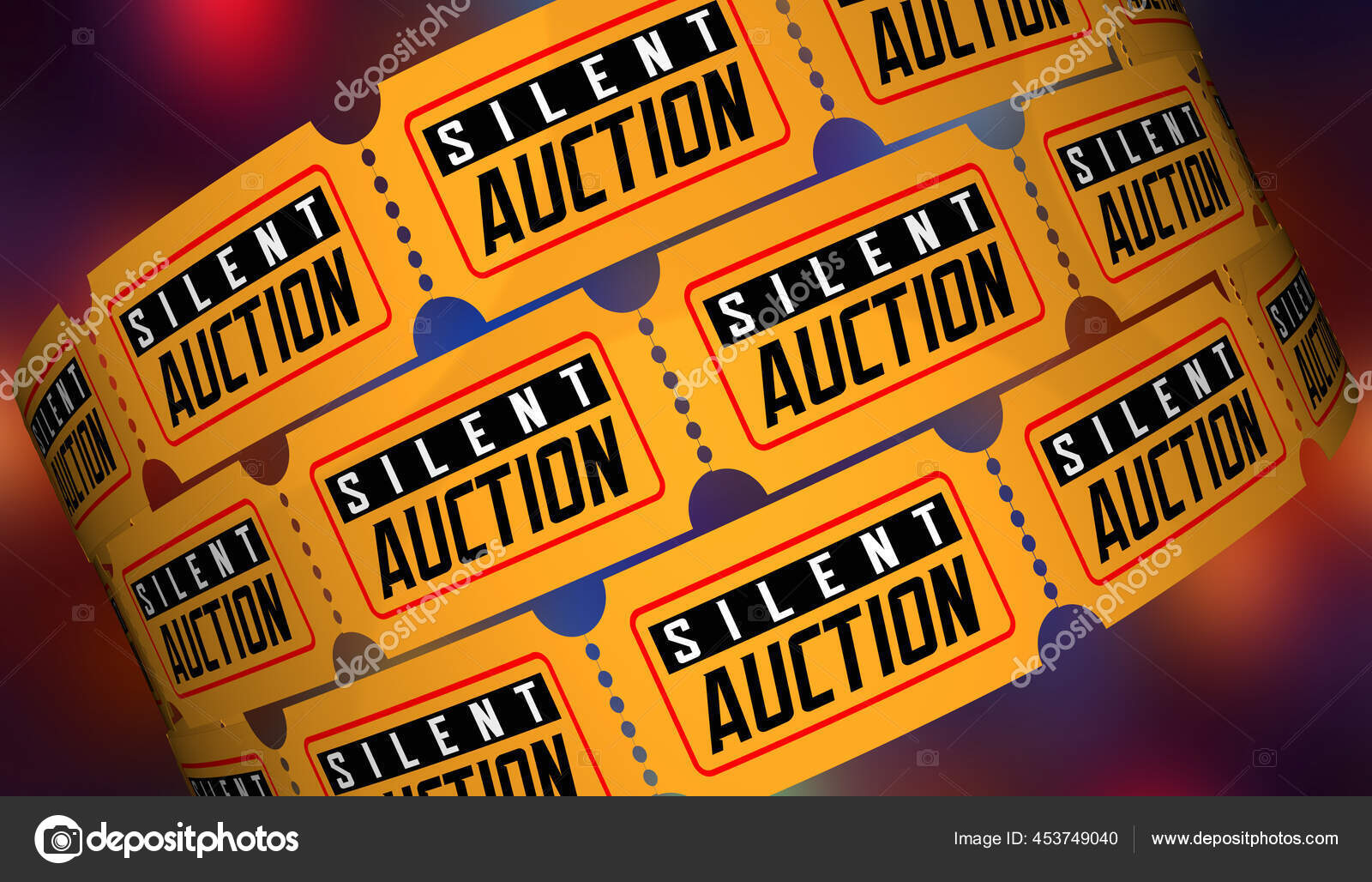 Silent Auction Tickets Win Prizes Raise Money Charity Fund Raiser Stock ...