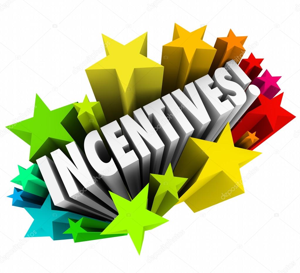 Incentives 3d Word Stars Fireworks Advertising Promotion Rewards Stock ...