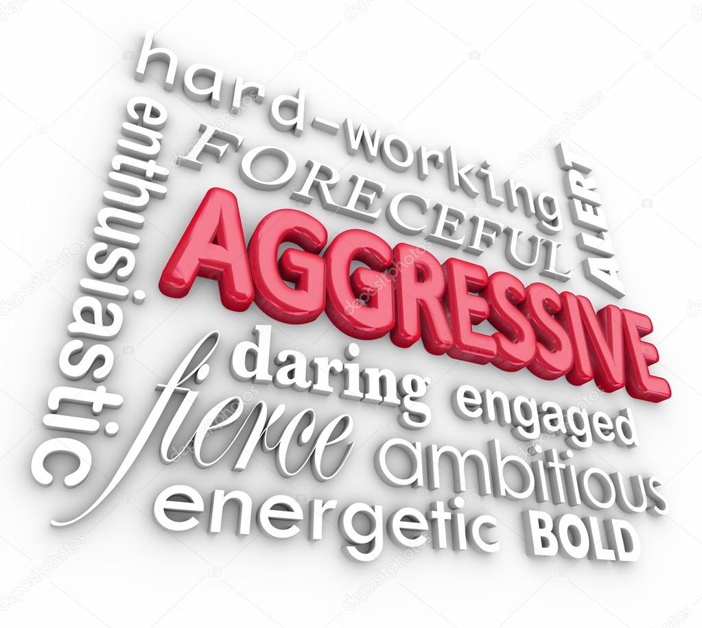 Aggressive Bold Forceful 3d Words Text Background Stock Photo by ...