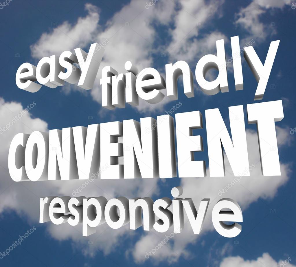 Convenient Easy Friendly Responsive 3d Words Clouds Sky Stock Photo by ...