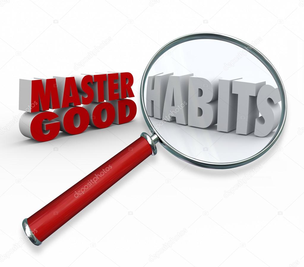 Master Good Habits Words 3d Magnifying Glass — Stock Photo © iqoncept ...