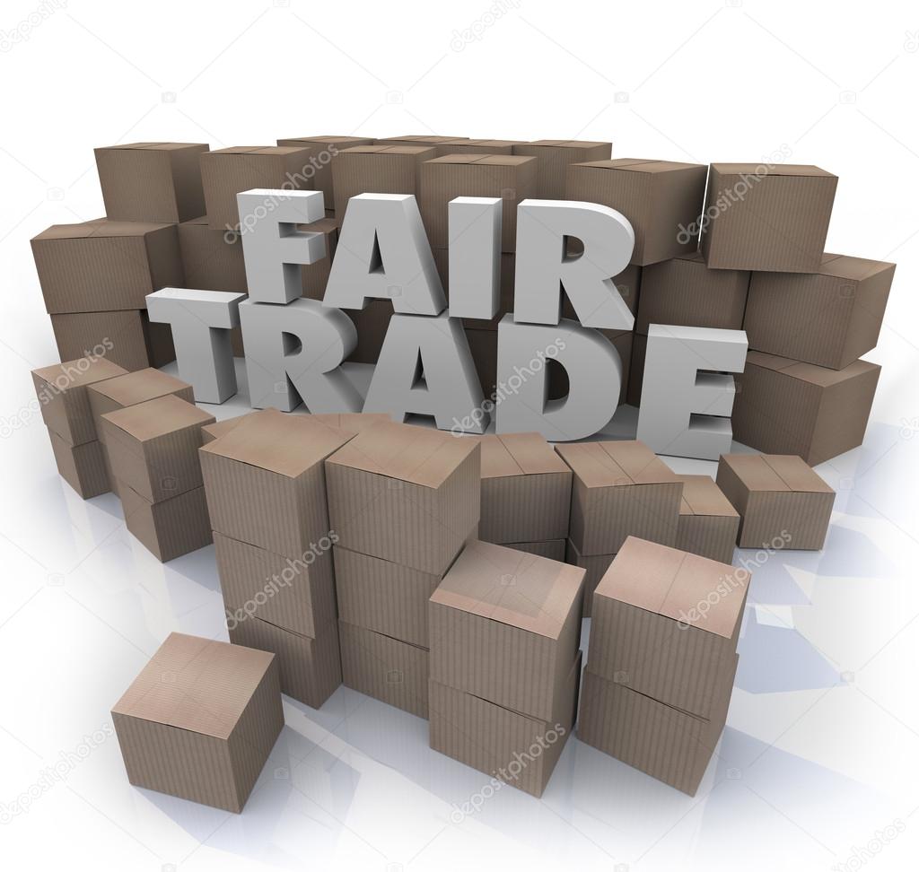 Fair Trade Words 3d Letters Cardboard Boxes Responsible Business Stock ...
