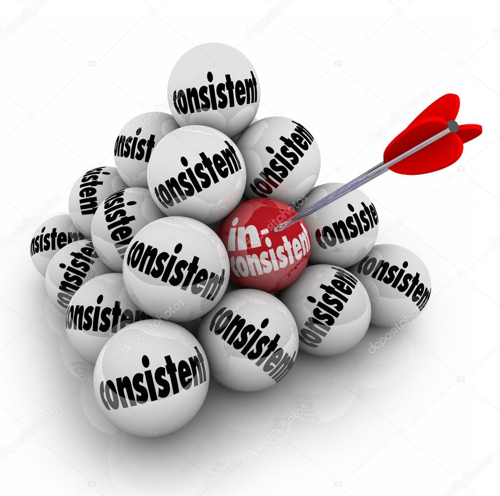 Inconsistent word on a ball in a stack — Stock Photo © iqoncept #59574913