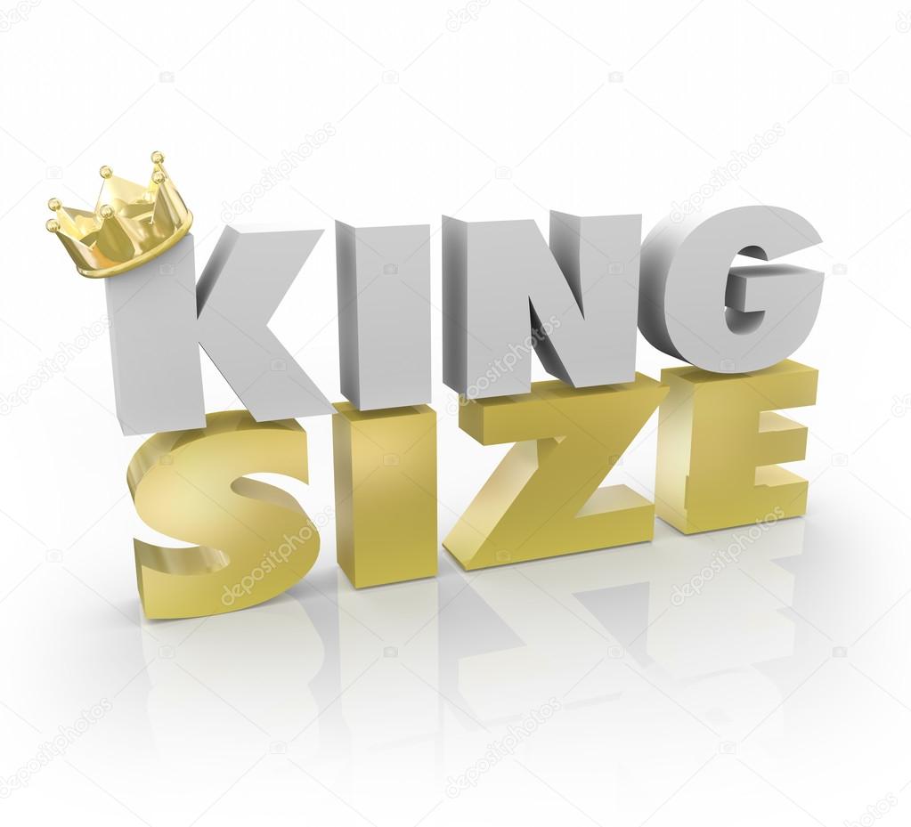 King Size words in 3d letters illustrating a large amount — Stock Photo ...