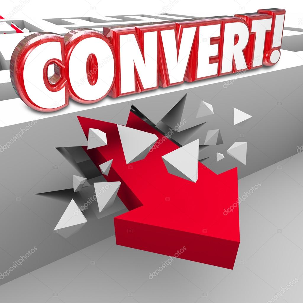 Convert word in red 3D letters on a maze wall — Stock Photo © iqoncept ...