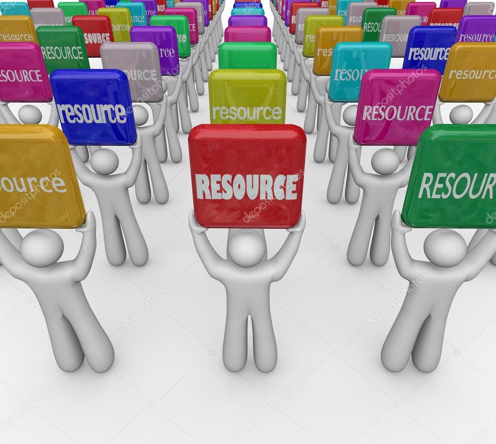 Employees lifting tiles with the word Resource — Stock Photo © iqoncept ...