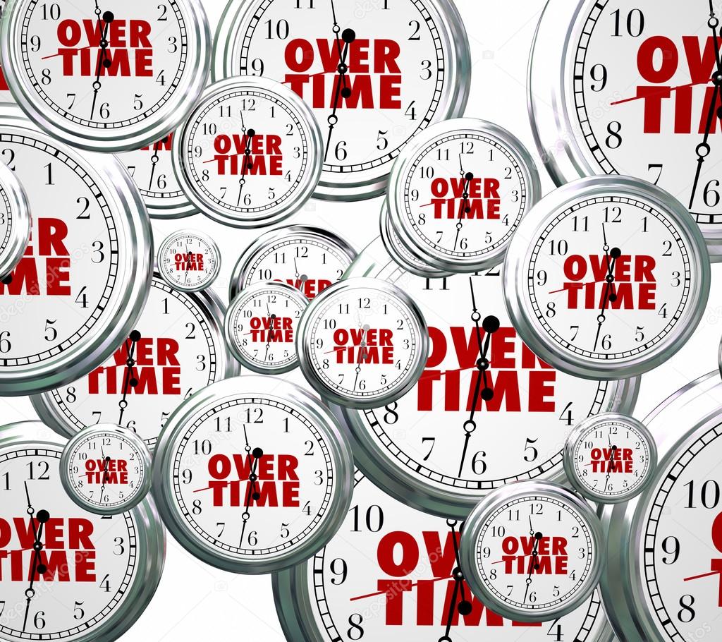 Overtime word on clocks flying by — Stock Photo © iqoncept #61370455